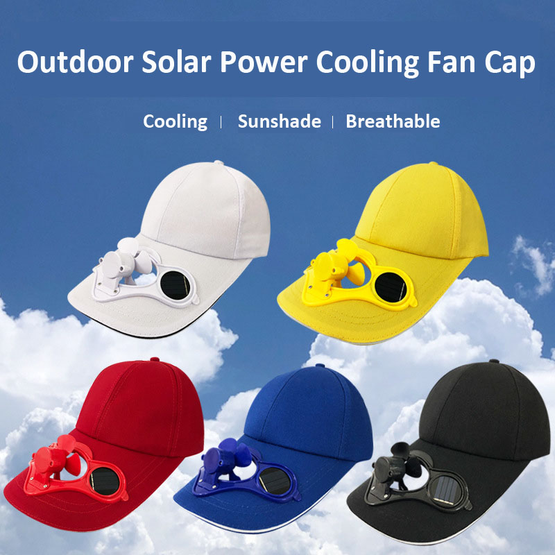 Outdoor Sunshade Solar Panel Solar Power Mini Fan Cap Cooling in the ...