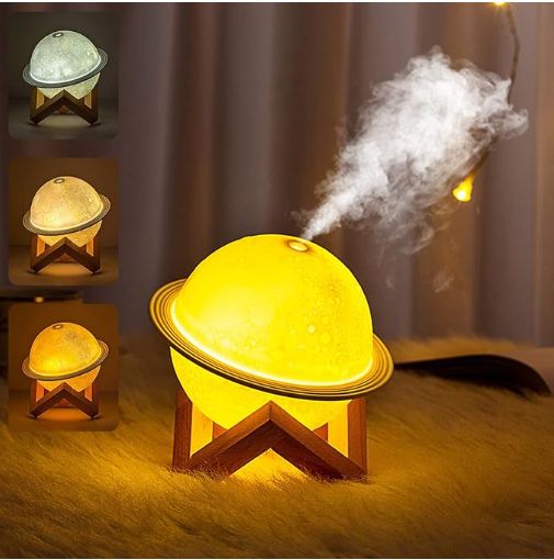 Moon Lamp Humidifier, 3D Moon Night Light Air Humidifier with USB ...