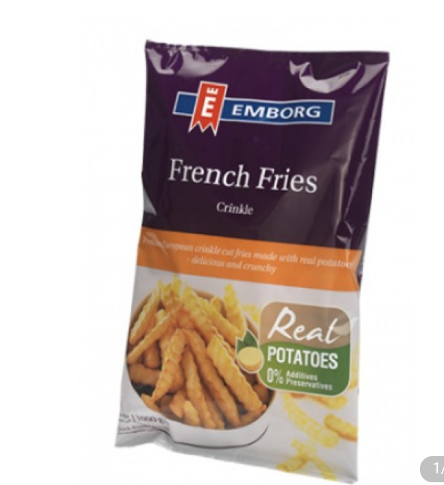 Emborg Fries Crinkle 1kg |TospinoMall online shopping platform in Ghana