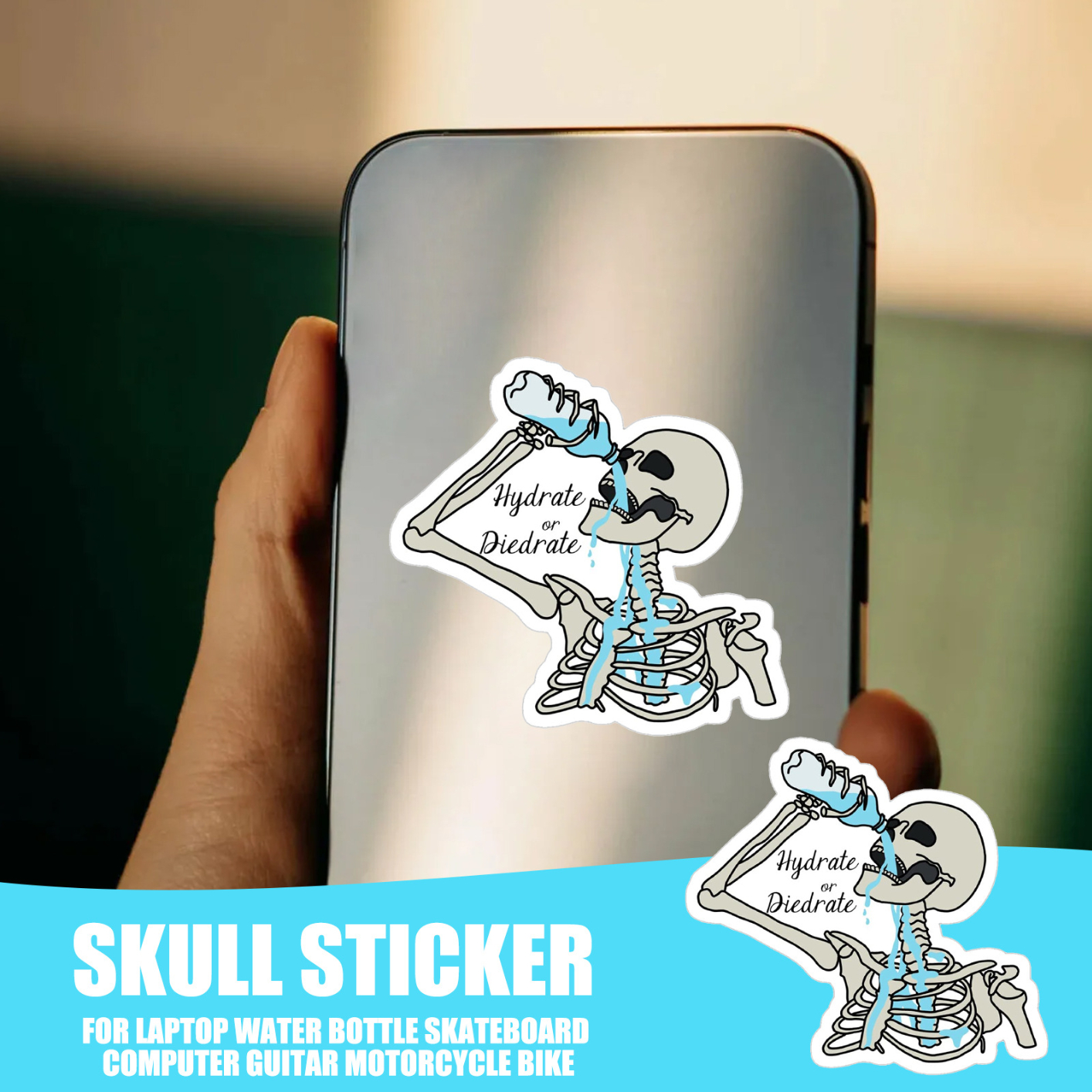 10 pcs Skull Stickers, Fashion Unique Skull Creative Decorative ...