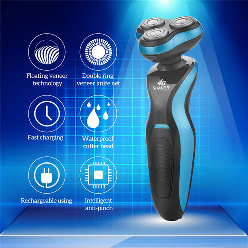 4-in-1 electric shaver; three-edged blade; men's shaver; rechargeable ...