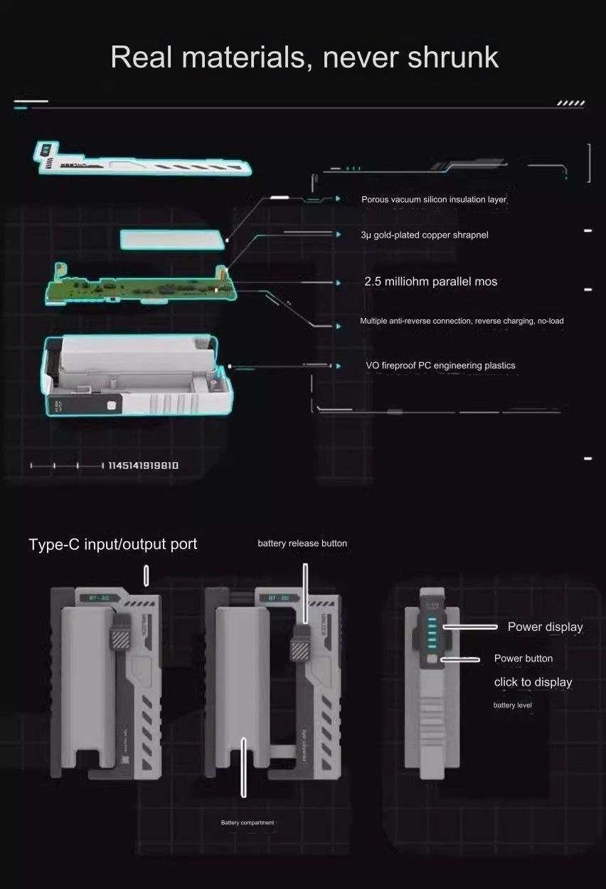 New wireless power bank fast 10000mAh charging-Tactical battery ...