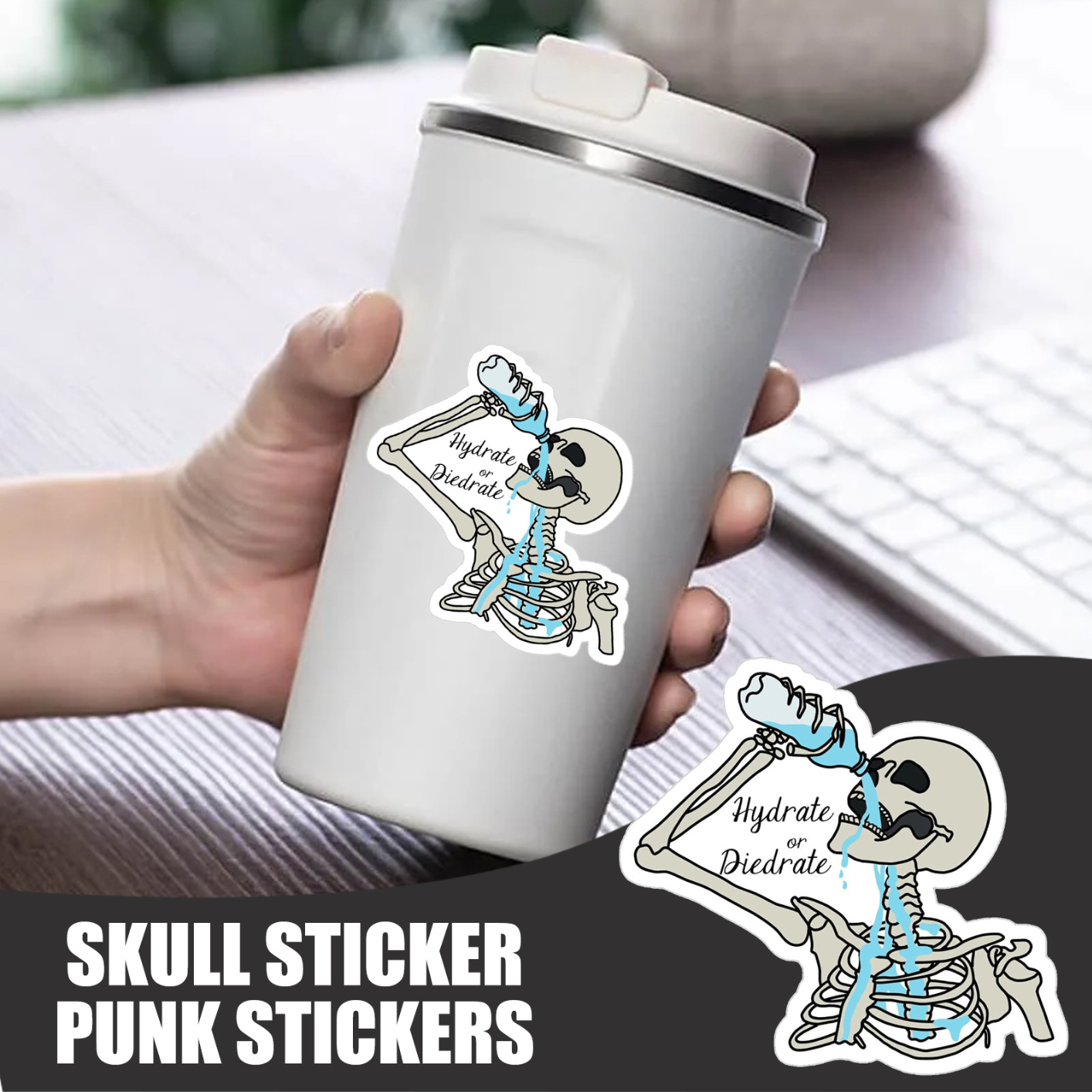 10 pcs Skull Stickers, Fashion Unique Skull Creative Decorative ...