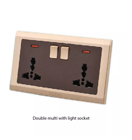 Valbona Double Sockets, Beige and Brown in color |TospinoMall online shopping platform in Ghana