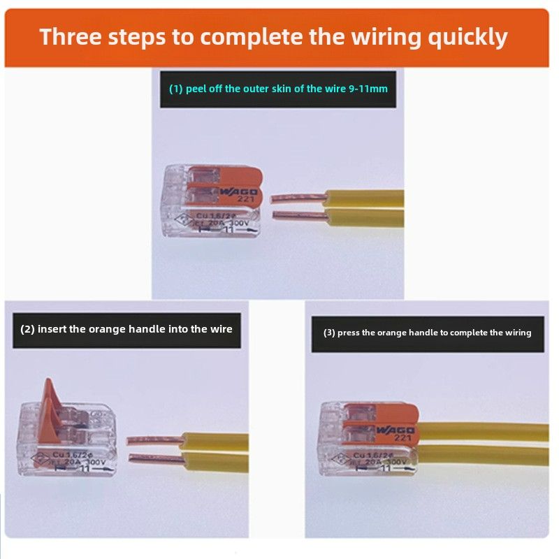 WAGO 221 series 221-412/221-413/221-415 quick wiring terminals and wire ...