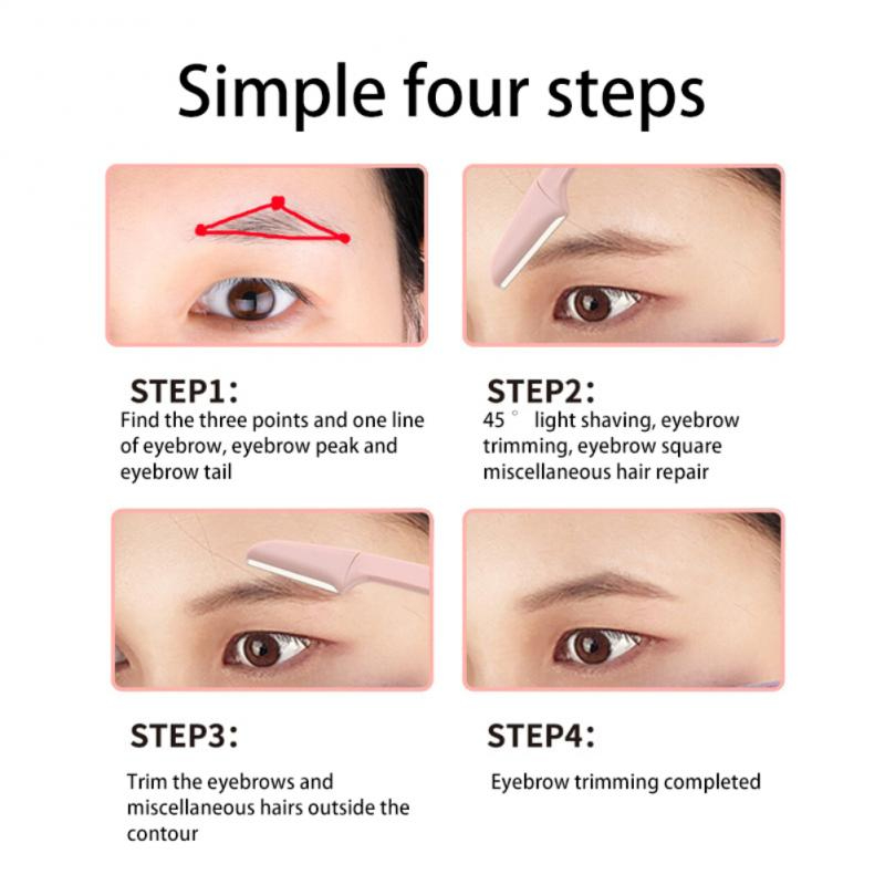 3Pcs Eyebrow Trimmer Portable Face Razor Foldable Eye Brow Epilation ...