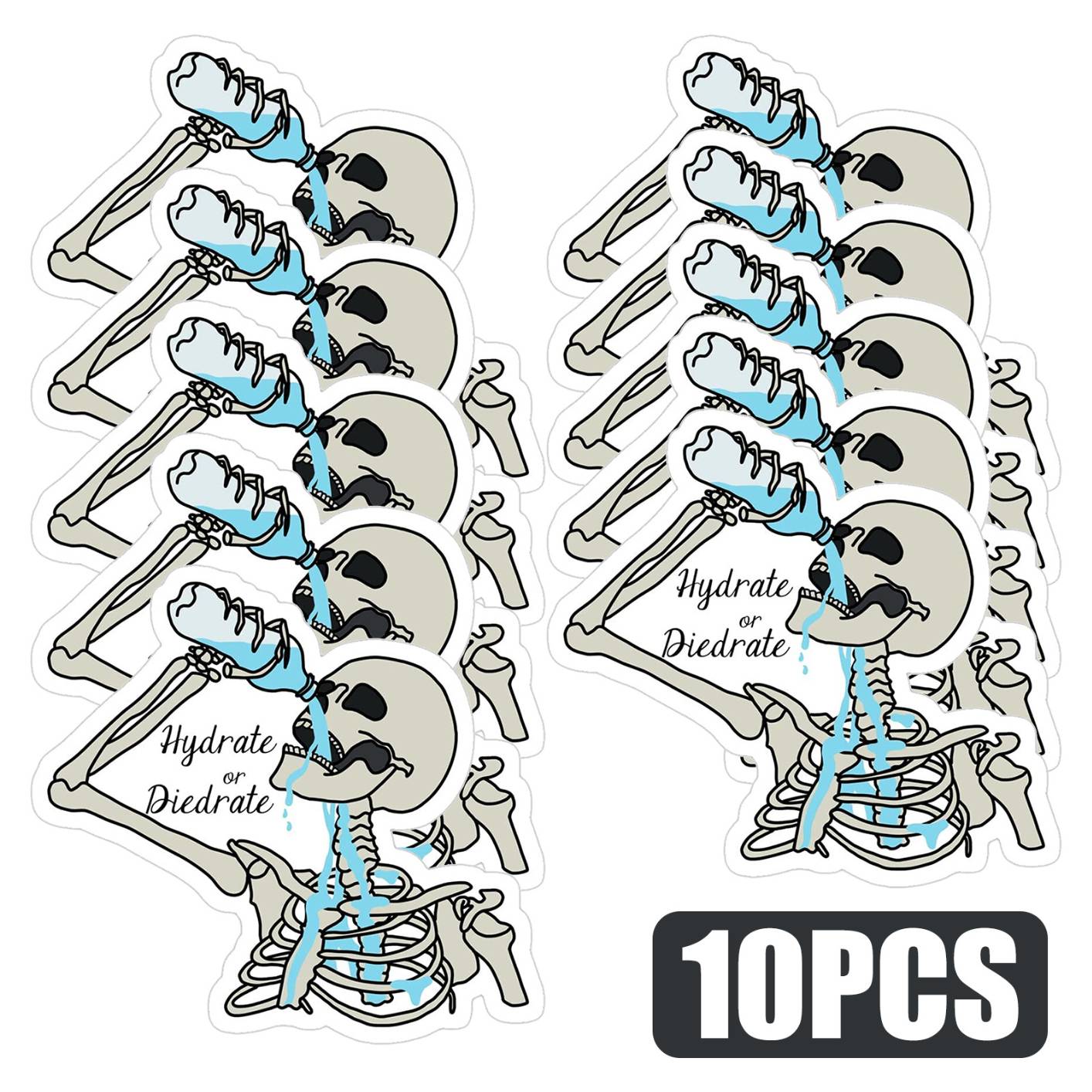 10 pcs Skull Stickers, Fashion Unique Skull Creative Decorative ...