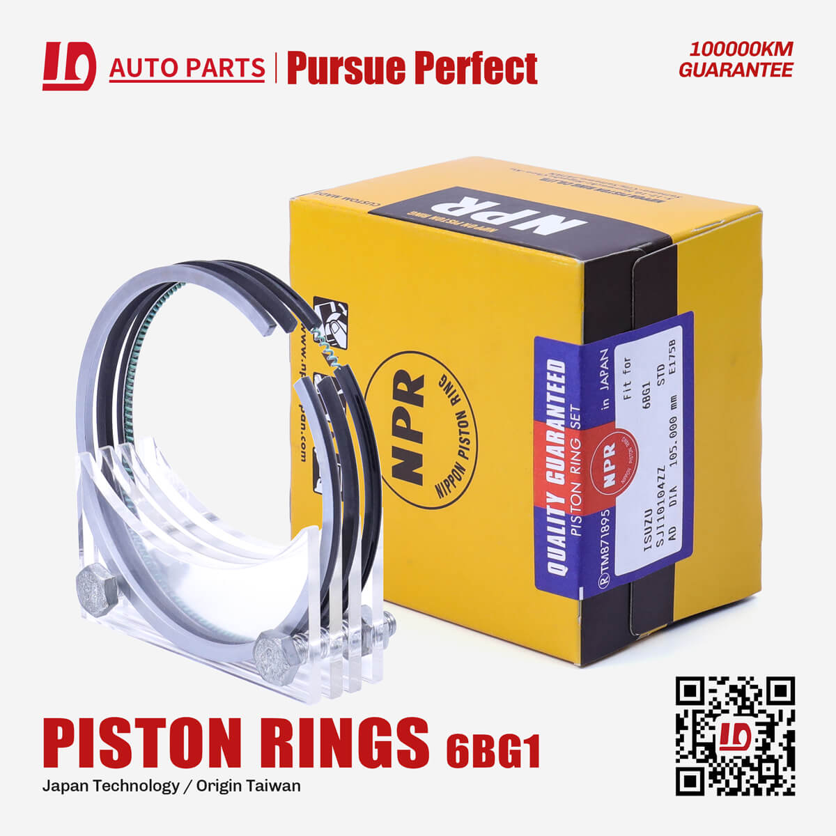 NPR, 6BG1, Engine Piston Rings, OEM:SDI10104ZX, ISUZU, |TospinoMall ...