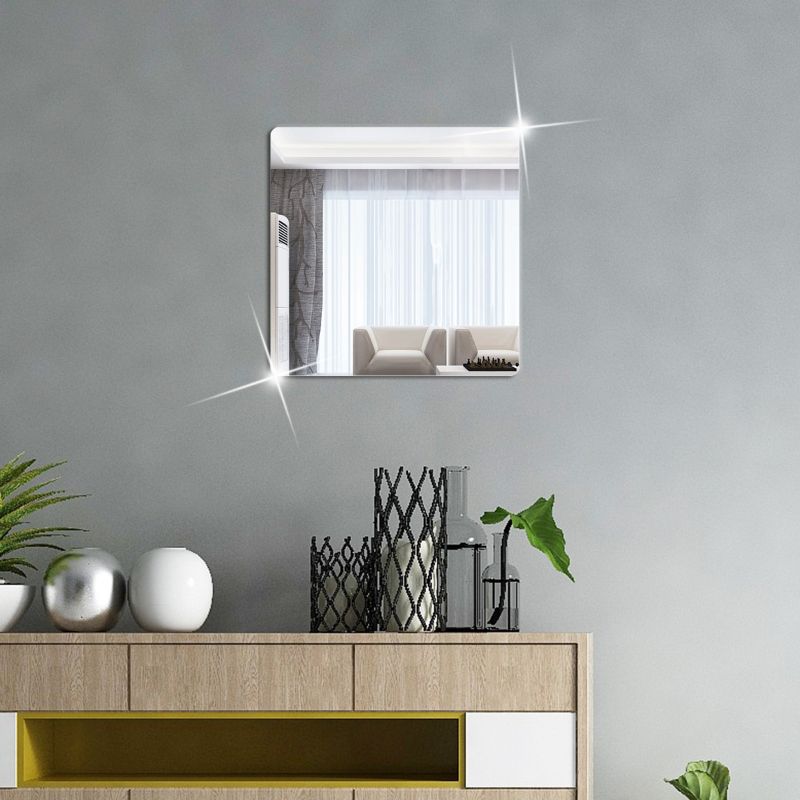 Unbreakable mirror 20*20cm,30*30cm Acrylic mirror wall stickers, self ...